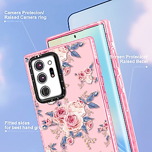 Jowhep Flower Floral for Samsung Galaxy Note 20 Ultra Case Aesthetic Art Flowers Girly for Girls Kids Women Phone Cases Cover Fun Soft TPU Bumper Protective Case for Samsung Galaxy Note 20 Ultra