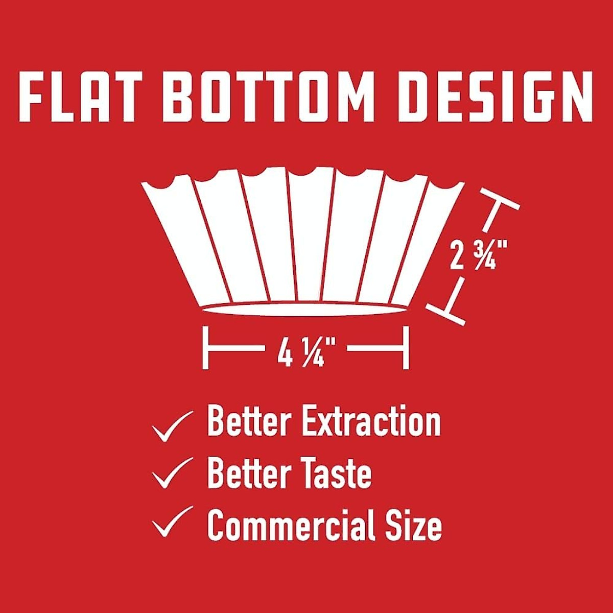 Big Joe® Large Coffee Filters (500 Count) - Tall Walled Commercial Coffee Filters (4 ¼ Inch base, 2 ¾ Inch Walls, 9 ¾ Inch Laying Flat) - Compatible with BUNN and 12-Cup Home & Commercial Machines