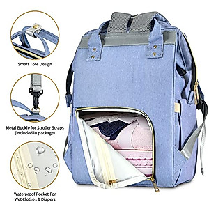 Mokaloo Diaper Bag Backpack, Large Baby Bag, Multi-functional Travel Back Pack, Anti-Water Maternity Nappy Bag Changing Bags