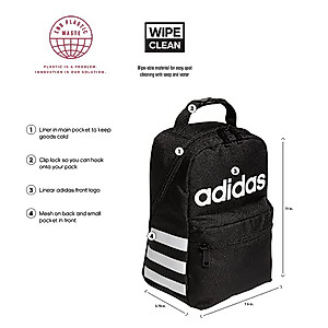 adidas Santiago 2 Insulated Lunch Bag, Black/White, One Size