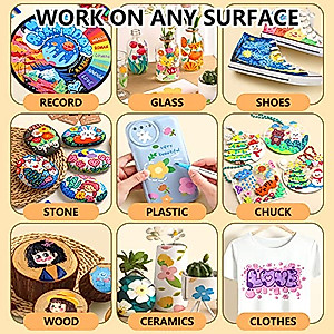 Gunsamg 46 Colors Acrylic Paint Pens Extra Fine Tip Acrylic Paint Markers For Rock Painting Ceramic Stone Wood Canvas DIY Crafts Card Making