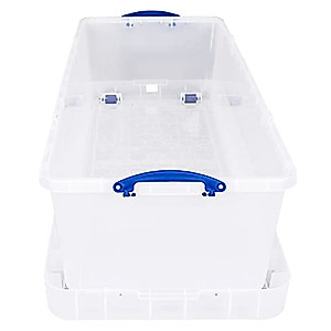 Really Useful Box 134 Litre with XL Lid Plastic Storage Box Clear
