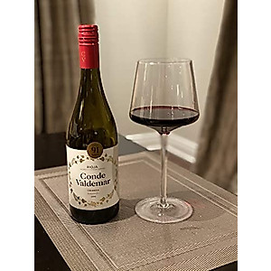 LUXBE - Crystal Wine Glasses 20.5-ounce, Set of 4 - Red or White Wine Large Glasses - Pinot Noir - Burgundy - Bordeaux - 600ml