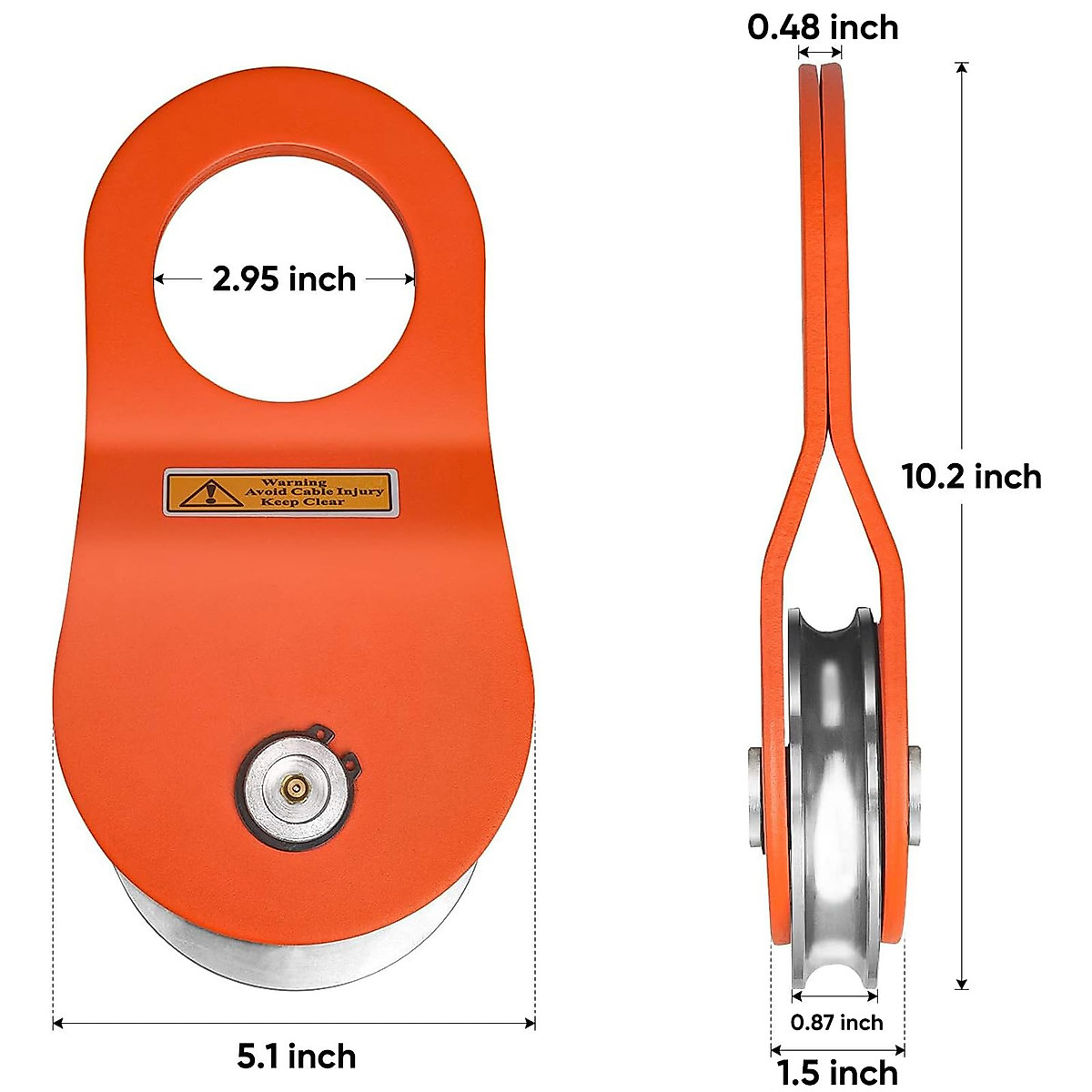 TICONN 10 Ton Winch Snatch Block Towing Pulley Blocks 22,000 LBS Capacity, Heavy Duty Offroad Recovery Accessory for Truck, Tractor, ATV & UTV