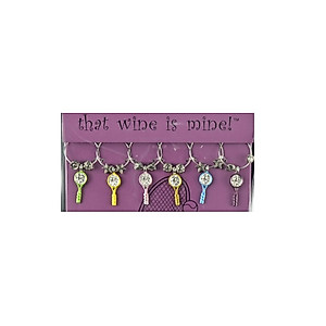 Tennis Racquet Racket Wine Charms - Set of 6
