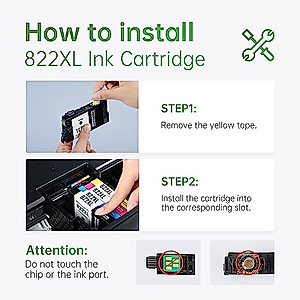 LEMERO 822XL Ink Cartridges Black Remanufactured for Epson 822XL 822 Ink Cartridges Combo Pack for Workforce Pro WF-3820 WF-4830 WF-4820 WF-4833 (2 Black for Epson 822XL Ink Cartridges Black)