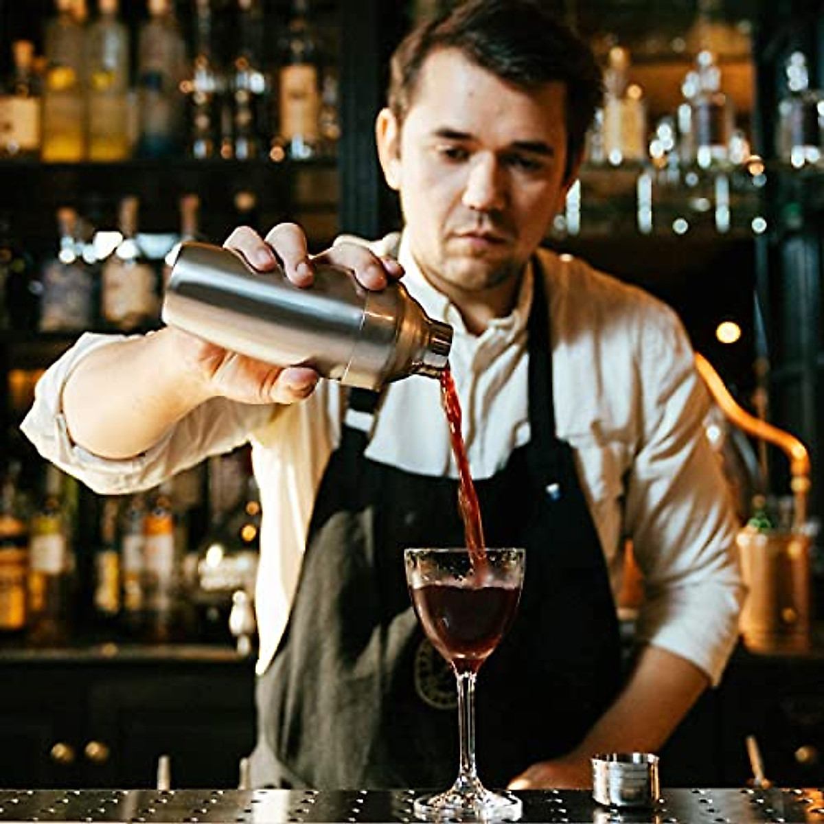 Aolzg Cocktail Shaker, 18oz Martini Shaker, Cocktail Stainless Steel ...