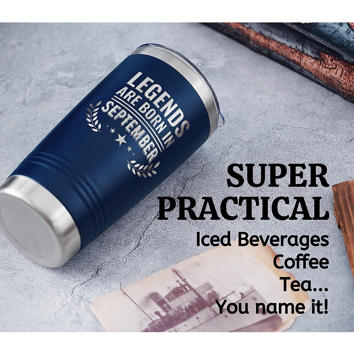 Onebttl Funny Birthday Gifts for Men, Happy Birthday Tumbler for Him, Coffee Mug with Lid, Mens Birthday Gift Ideas, Legends are Born in December