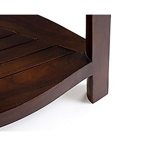 ALA TEAK Wood Bath Spa Shower Stool Corner Bench Stool Fully Assembled