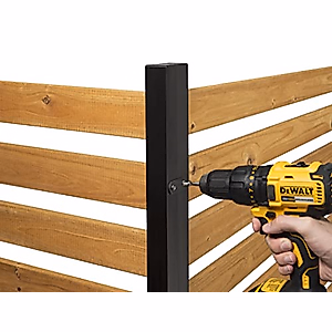 Enclo Privacy Screens EC18009 Charleston Wood Outdoor Privacy Fence Screen Slatted No-Dig Kit 38" W x 42" H, 2 Panels