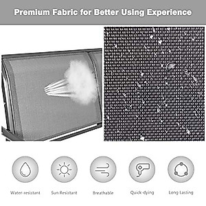 DORTALA 48'' Outdoor Patio Swing Glider Bench Chair, Cozy Patio Bench for 2 People, Steel Rocking Garden Loveseat with Spacious Space, Swing Lounge Glider Chair for Patio Backyard Poolside Lawn, Grey