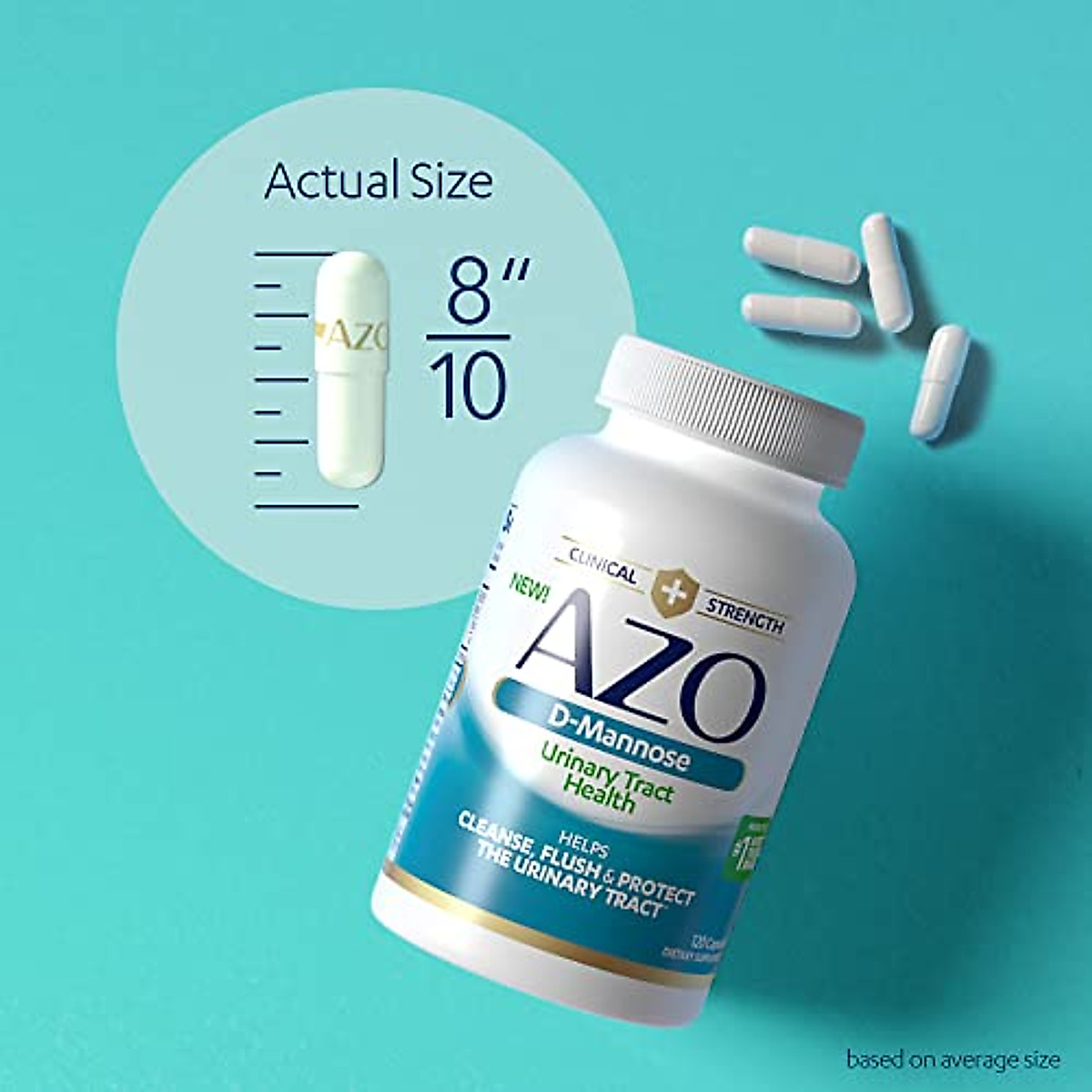 AZO D-Mannose Urinary Tract Health, Cleanse, Flush & Protect The Urinary Tract*, #1 Pharmacist Recommended Brand, Clinical Strength, Non-GMO, 120 Count