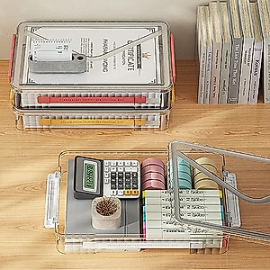 LIPCHEEGO A4 Scrapbook Paper Storage, Photo Storage Box, Plastic File Box (2Pack, Blue)