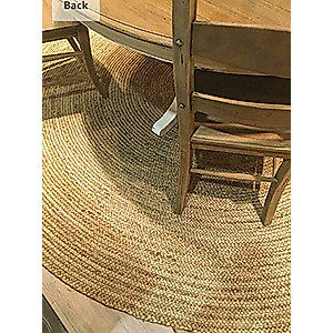 Vipanth Exports Natural Jute Rug Hand Braided Round Area Rug Handmade Rug for Home Decor (2 Feet Round (24 x 24 Inches), Beige) VP501RJWB