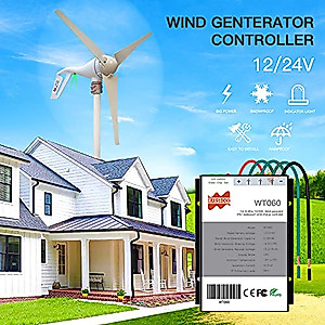 MarsRock 400Watt 500Watt 600Watt Wind Turbine Generator Controller IP67 Waterproof 12V/24V Automatic Controller AC to DC