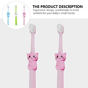 Healifty 3pcs Children's Soft Bristle Toothbrush Lovely Kids Toothbrush Child Toothbrush Kid Oral Care Toothbrush Manual Toothbrush Toothbrushes Teeth Cleaning Brush Aldult TPE Makeup Baby