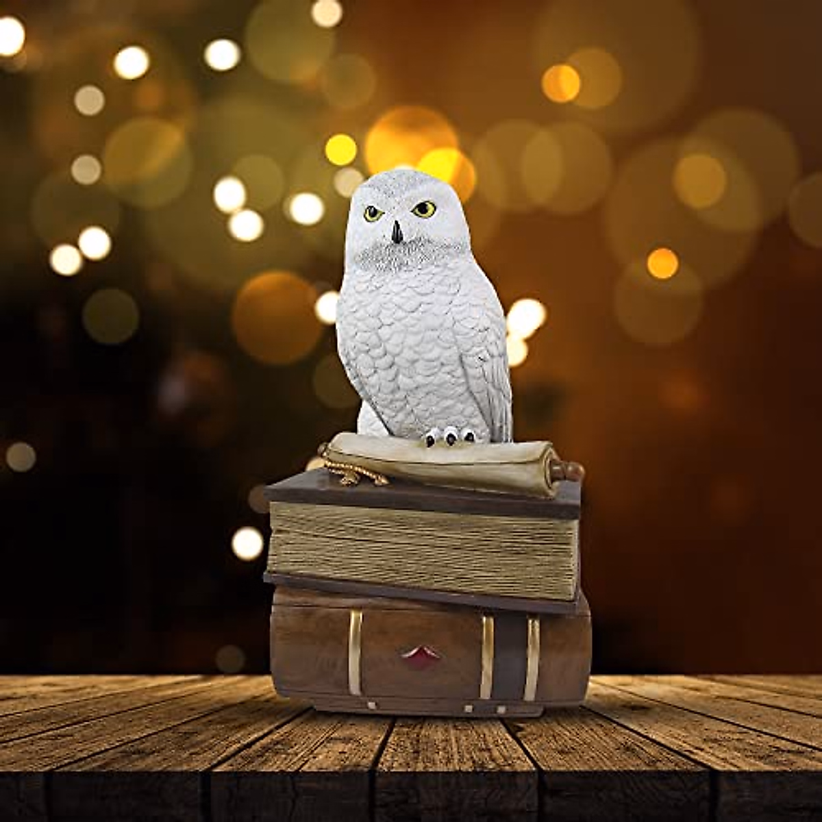 World of Wonders Wizard School White Owl Sculpture Decorative Box with Lid | Knick Nacks for Shelves and Owl Decor | Home Decor for Table Top | Book Lover Gift - 9"