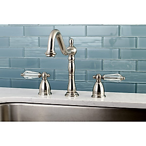 Kingston Brass KB1790WLLLS Wilshire Widespread Kitchen Faucet, Matte Black