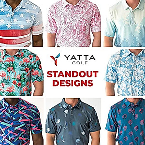 YATTA GOLF Standout Performance Golf Polo Shirts – Men’s – Pura Vida – L