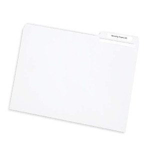 Blue Summit Supplies 100 White File Folders, 1/3 Cut Tab with Assorted Positions, Letter Size, Great for Organizing and Easy File Storage, 100 Pack