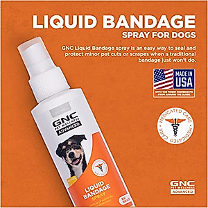 GNC Pets Advanced Liquid Bandage Spray for Dogs, Quick Drying | Dog Liquid Bandage for Dogs | Medicated Dog Spray, 4 oz Pets Dog Liquid Bandage, Made in The USA