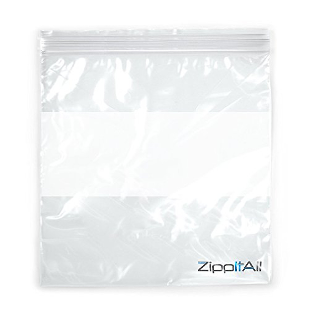 ZipItAll Quart Zip Top Resealable Plastic Writable Zipper Freezer Food Bags (500), 2 mL