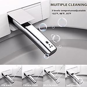 Toilet Smart Toilet Bidet Combo Ceramic White with Foot Sensor Open Cover/Seat Led Display Self-Cleaning Nozzle