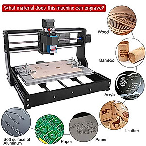 2 in 1 7000mW CNC 3018 Pro Engraver Machine,GRBL Control 3 Axis DIY Router Kit Plastic Acrylic PCB PVC Wood Carving Milling Engraving Machine with Offline Controller+10PCS Router Bit