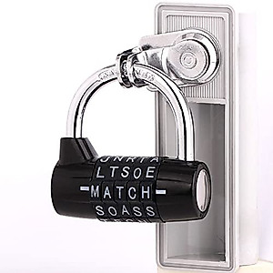 Gym Locker Lock,5 Letter Word Lock,5 Digit Combination Lock,Safety Padlock for School Gym Locker,Sports Locker,Fence,Toolbox,Case,Hasp Storage (Black)