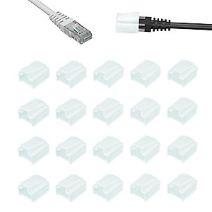 WXZRLIU RJ45 Cable Plug Protectors,Plastic RJ-45 Plug Protector Dust Covers,Ethernet Plug Sheath Cable Plug Connector Cover,RJ45 Connector Ethernet Cover for Kinds of Cable,20PCS