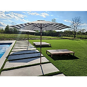 Cool Pool Stainless Steel Deck Mounted Umbrella Sleeve with Umbrella Adapter and Flush Mount Cap Cover