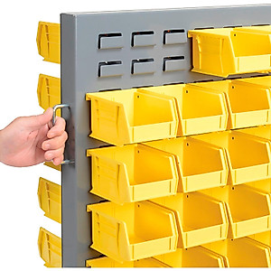 Global Industrial Double-Sided Mobile Rack with (192) Yellow Bins, 36x25-1/2x55