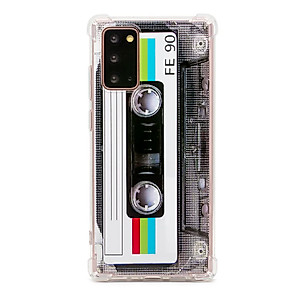 FAteamll Case for Galaxy Note 20,with Reinforced Corners TPU Soft Bumper Retro Cassette Tape Case Compatible with Samsung Galaxy Note 20