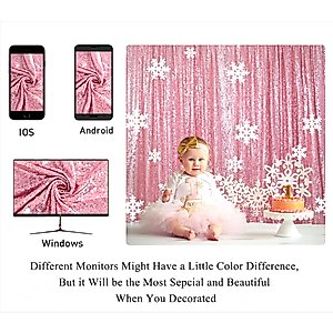 Sparkle Backdrop Curtain Fuchsia Pink 2 Panels Set Sequin Photo Backdrop 2FTx8FT Sequin Backdrop Curtain Pack of 2