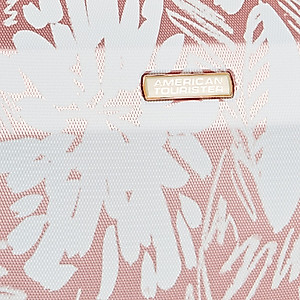 American Tourister Moonlight Hardside Expandable Luggage with Spinner Wheels, Ascending Gardens Rose Gold, Checked-Medium 24-Inch