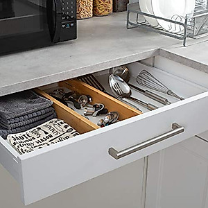 Simplify 2 Pack Large Bamboo Adjustable Drawer Dividers | Dimensions: 16.9" x 0.6" x 2.36" | Expands 17-22 “ | Bedroom | Kitchen Organization | Drawer Divider | Bamboo