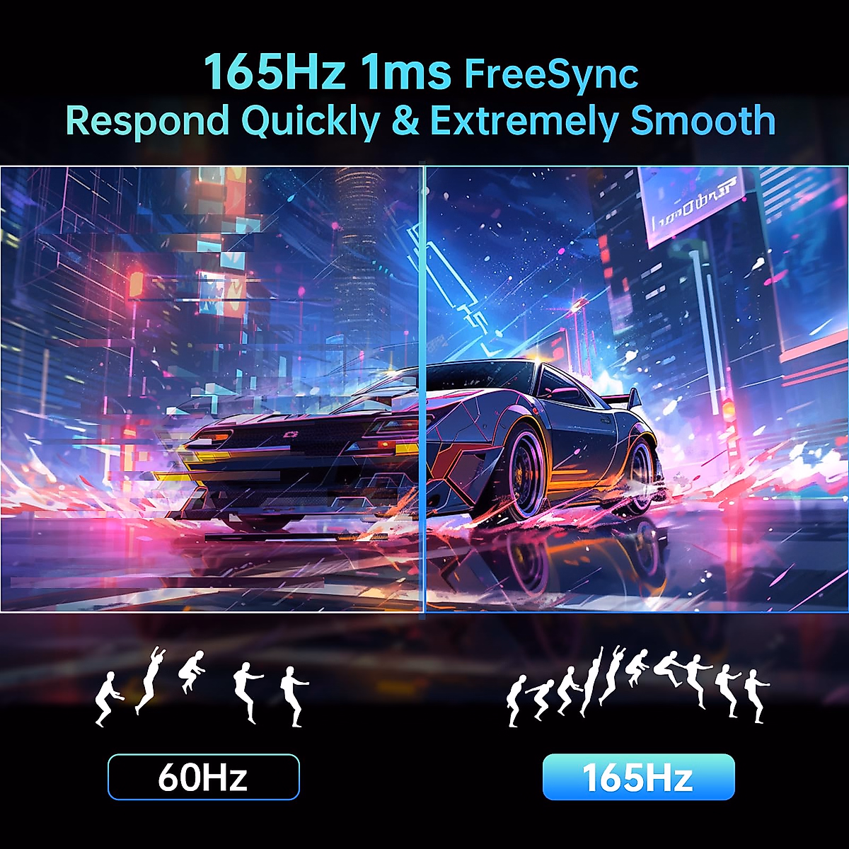 KTC 24 inch Monitor, Fast IPS 1080p 144Hz 165Hz 1ms, 125.25% sRGB, HDR, Borderless Gaming Monitor PC Monitor, FreeSync Premium & G-Sync, HDMI 2.0x2, DP1.4x2, Vesa Support, Eye Care for Gamers