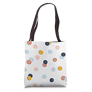 Polka Dots in Pink Blue & Navy on Light Green AEV076 Tote Bag