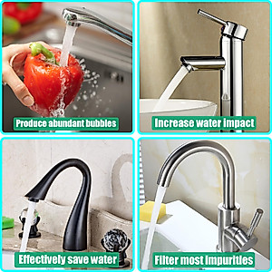 MOILINJAEY Faucet Aerator, 1.5 GPM Flow Restrictor Insert, Faucet Aerator Replacement Part for Bathroom or Kitchen Faucet Filter, Fits Male and Female Faucet Aerators with Washers (20 Pcs)