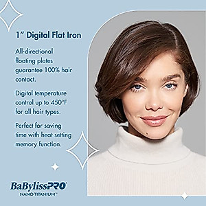 BabylissPRO Nano Titanium 1" Digital Straightener