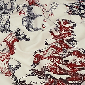 3 Piece Christmas Duvet Cover Queen Size, Soft Double Brushed Christmas Deer Queen Duvet Cover with Zipper Closure, Country Stripe Comforter Cover Set 1 Duvet Cover 90 x 90 inches & 2 Pillow Shams