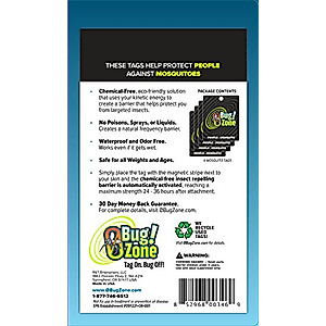 0Bug!Zone Mosquito Barrier Tags, Family Pack