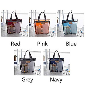 JIANWEI Mesh Shower Caddy, Portable Lightweight Storage Bag Quick Dry Shower Caddy Tote Travel Bathroom Clothes Organizer College Dorm Room Essentials Perfect For Gym, Swimming