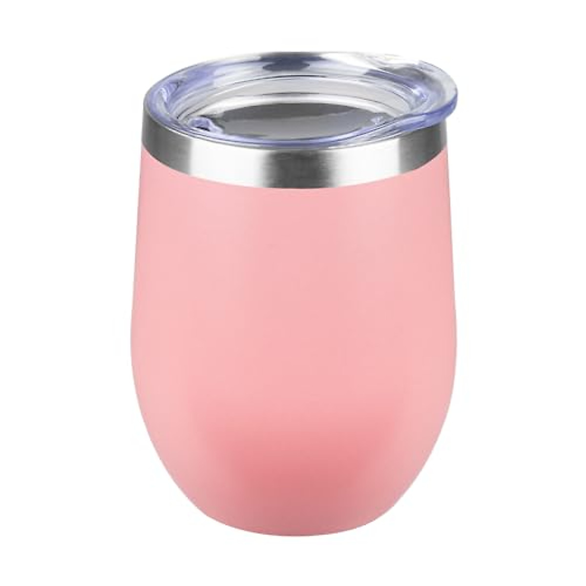 StarSpeed 12oz Wine Tumbler with lid, Stainless Steel Travel Mugs Stemless Double Wall Insulated Coffee Cup, Insulated Wine Glasses Travel Tumbler for Cold & Hot Drinks(Light Pink, 1)