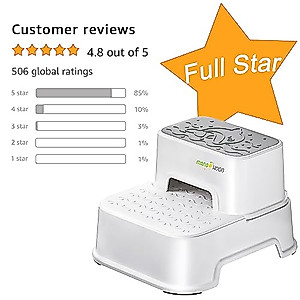Two Step Stool for Kids, Double up Baby Child Toddler Stepping Stool for Potty Training,Bathroom Sink,Kitchen,Toilet Stool with Anti-Slip Strips for Safety, Stackable, Wide Step (2 Packs White)