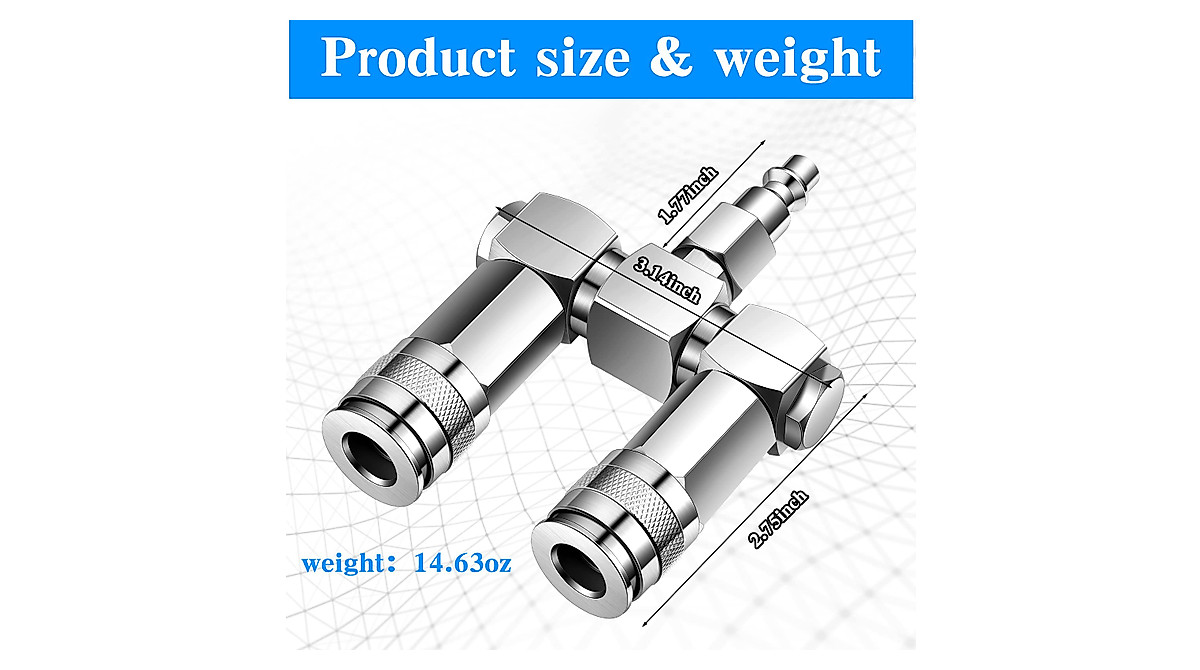 2 Pcs Air Hose Connectors - High Pressure Splitters