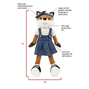 Plushible Soft Baby Doll, 18 Inch Fox - Plush Rag Doll with 2 Clothing Sets, My First Plush Toy for Girls, Boys & Infants, Soft Baby Stuffed Toy, Adorable Companion for 1 Year Old & Up