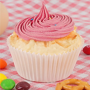 Standard White Cupcake Liners for Baking 200 Counts - Caperci Greaseproof Muffin Baking Cups for Wedding Birthday Party Baby Shower Festivals (White)