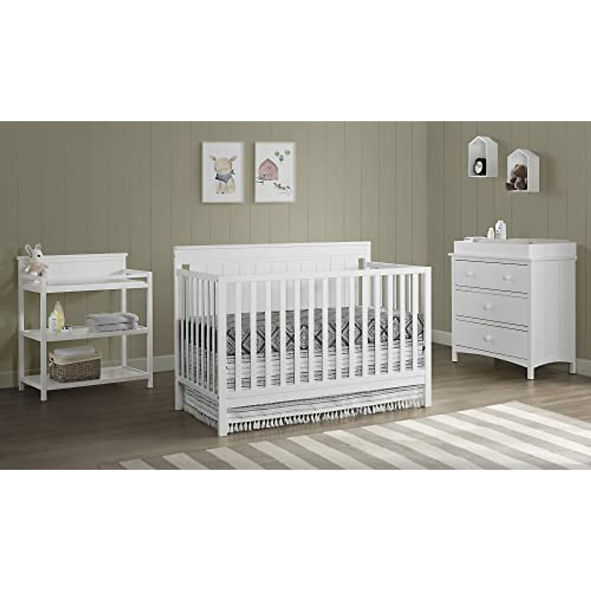 Oxford Baby Lazio 4-in-1 Convertible Crib, Snow White, GreenGuard Gold Certified