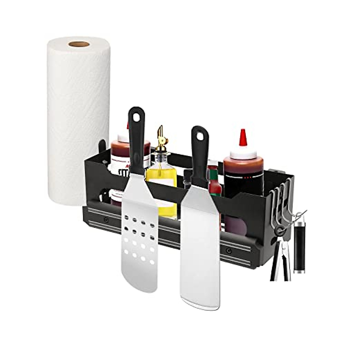 Griddle Caddy for Blackstone 28"/36" Griddles, Grill Accessories Space Saving, Stainless Steel Grill Caddy BBQ Accessories Organizer Storage with Magnetic Tool Holder & Paper Towel Holder